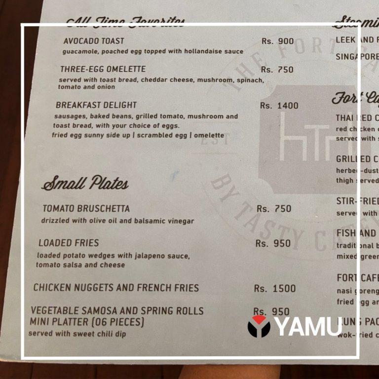 The Fort Café by Tasty Caterers – Review – Yamu.lk